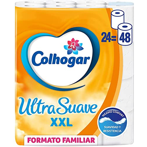 24 Rollos Extra Grandes Colhogar Ultra Suave XXL Papel Higiénico Suave ...