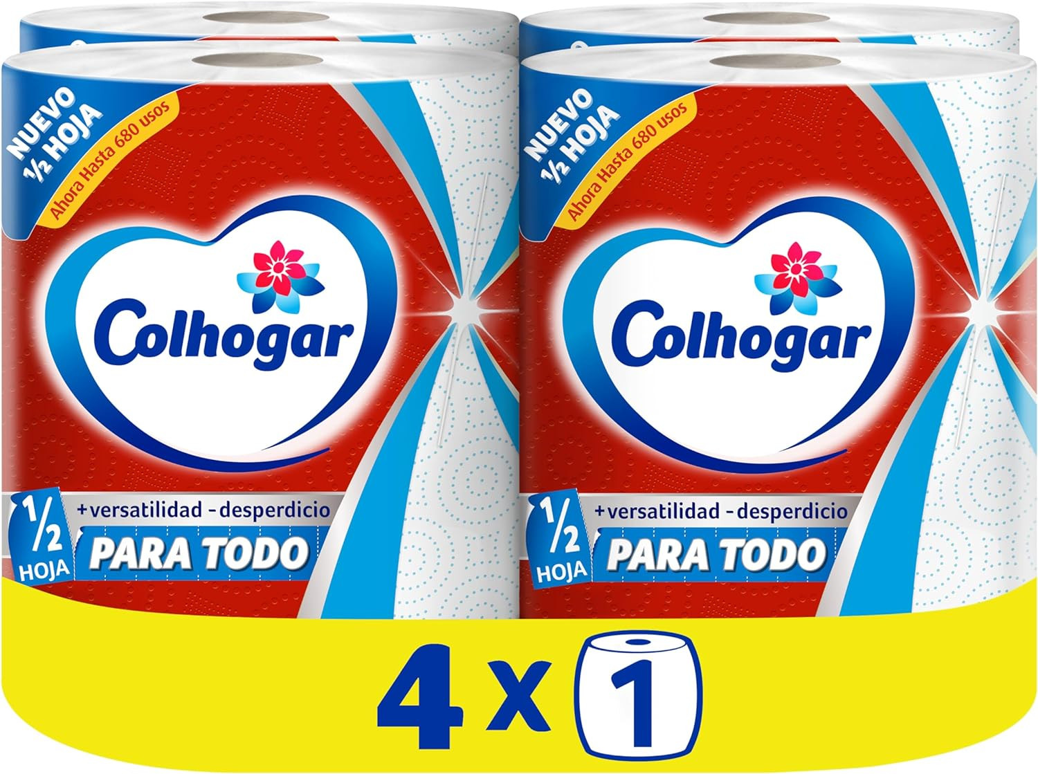 4 Mega Rollos Papel de Cocina Colhogar Para todo 680 servicios por ...