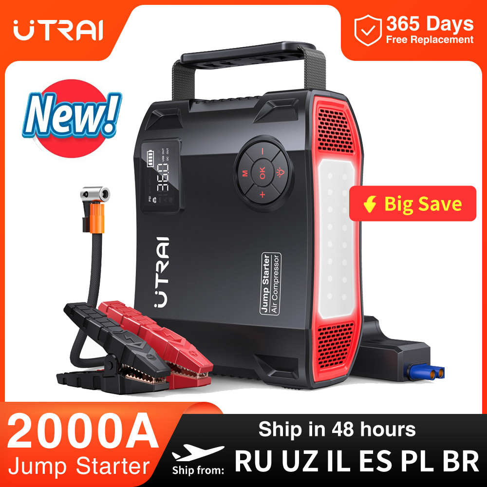 Arrancador de batería + inflador Utrai 2000A 16.000mAh