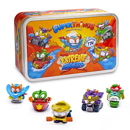 Caja con 5 figuras Superthings Exclusivos Efecto Metalizado