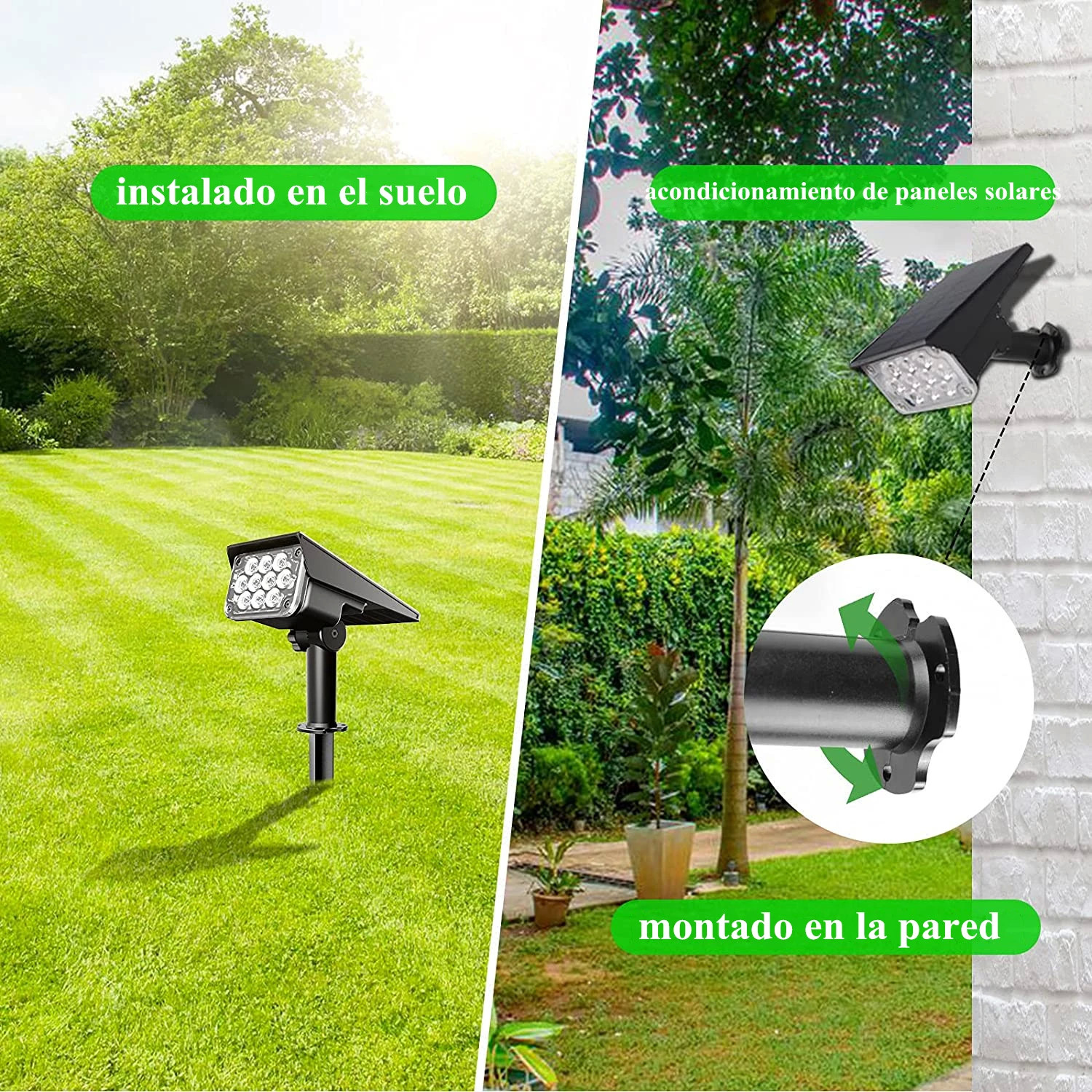 Foco luz energía solar para exterior