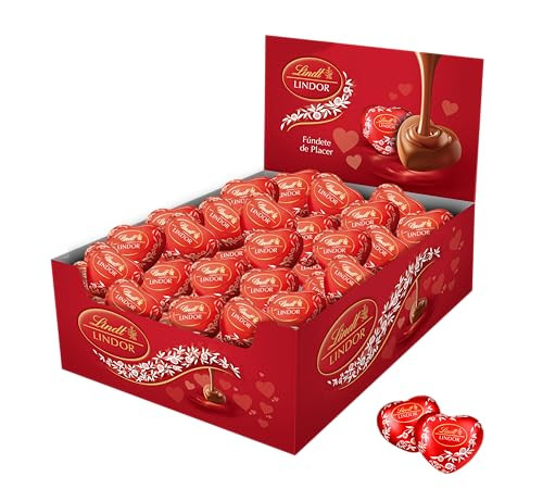 Lindt LINDOR Corazón con Leche San Valentín, caja de bombones de ...