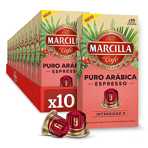 Marcilla Café Cápsulas Puro Arábica Espresso - 100 Cápsulas Compatibles ...