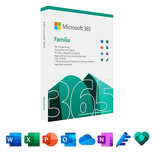 Microsoft 365 Familia - Hasta 6 personas - Para PC/Mac/tabletas ...