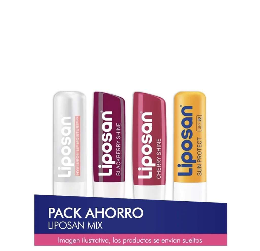 Pack 4x LIPOSAN cereza + mora + solar + hialuronico