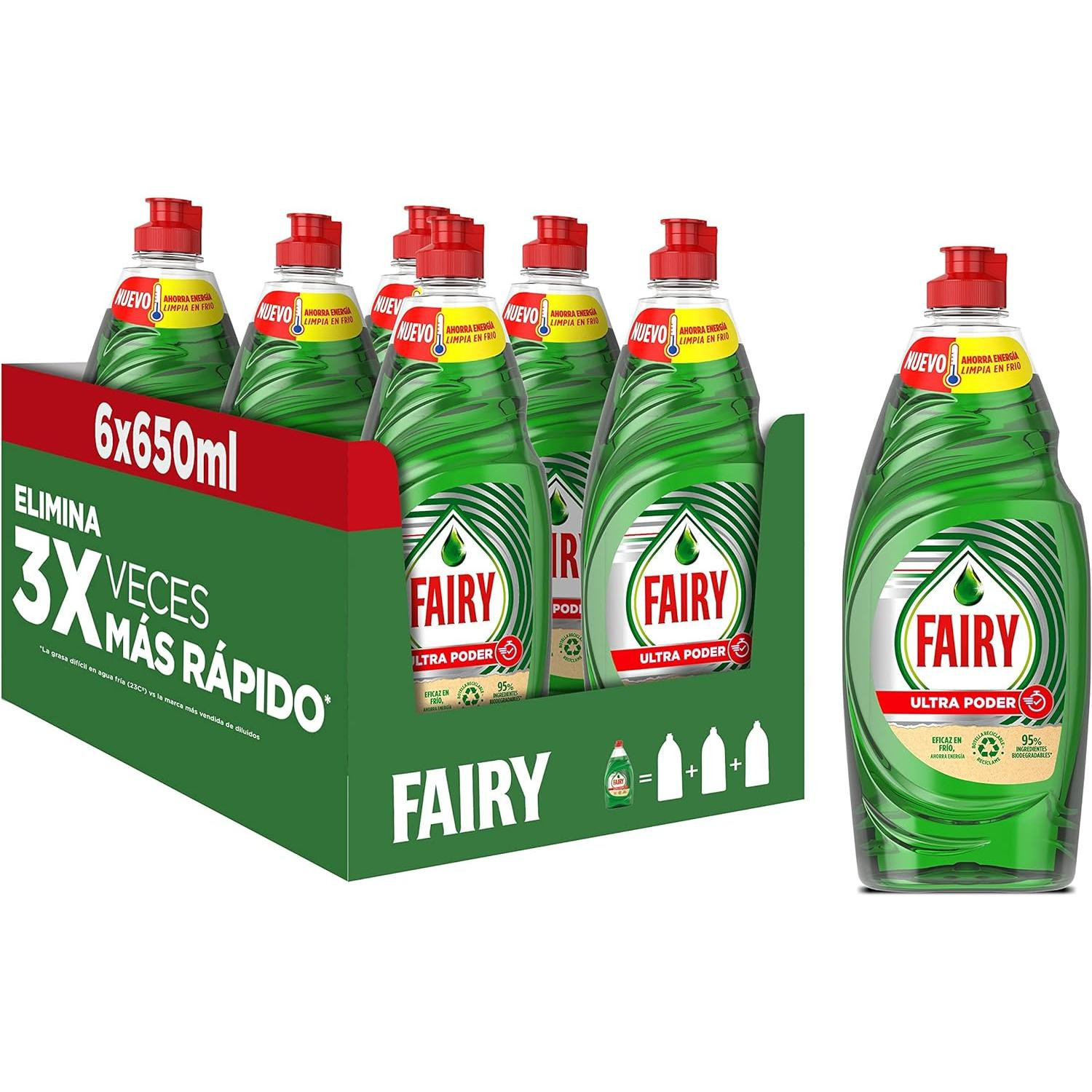 Pack 6x650ml FAIRY Ultra Poder (total 3,9 Litros) + ENVIO GRATIS
