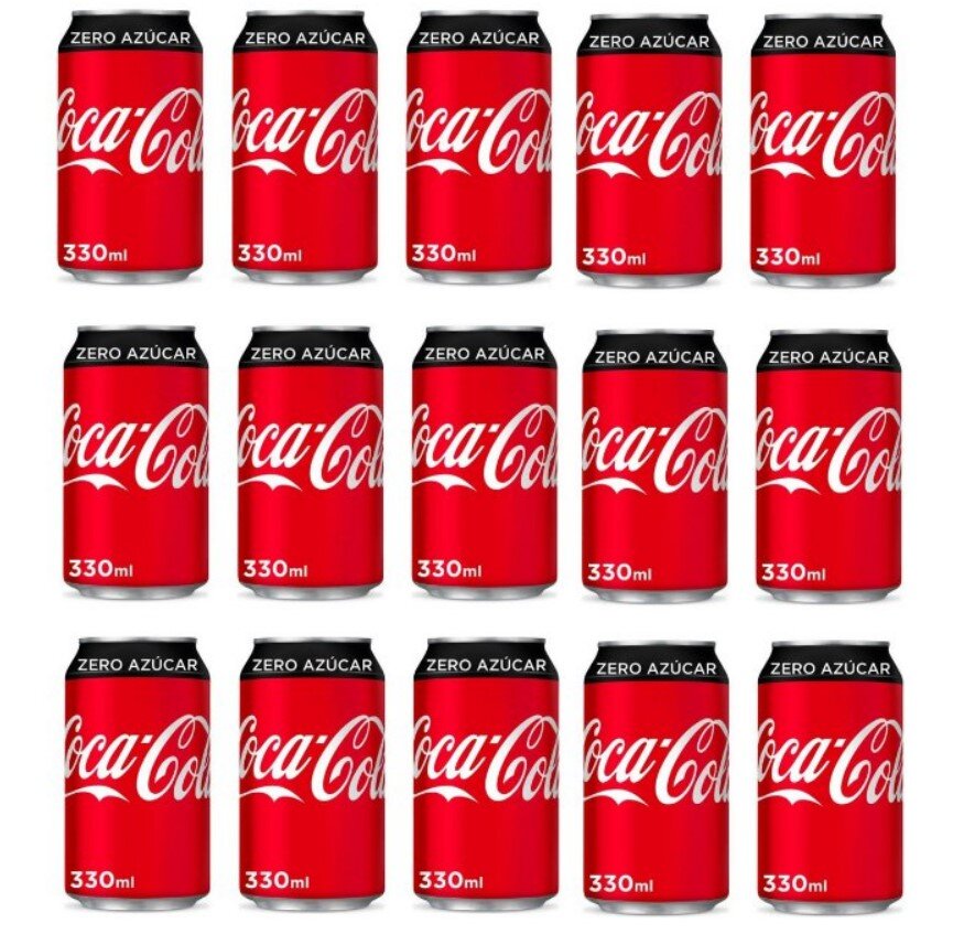 Pack de 15x Coca Cola Zero 33cl