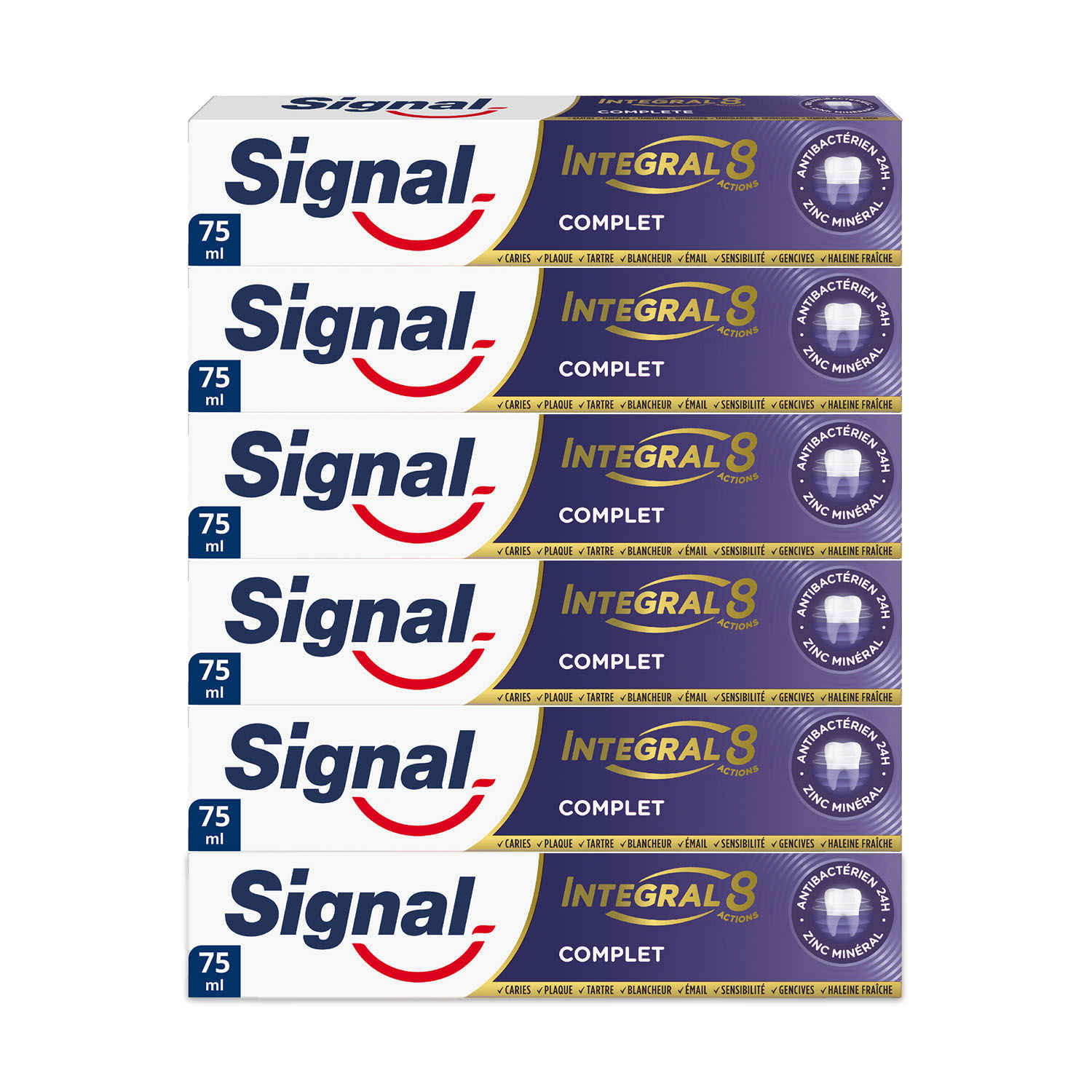 Pack de 6 Pastas de Dientes Signal Integral 8