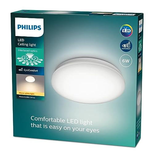 Philips Plafón LED de Techo Moire, 6W, 600 Lúmens, Luz Cálida 2700k, 22 ...