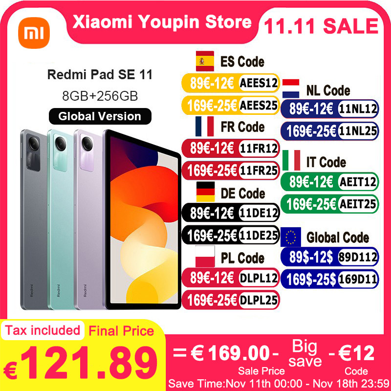 Tablet Xiaomi Redmi Pad SE 11" 8GB/256GB